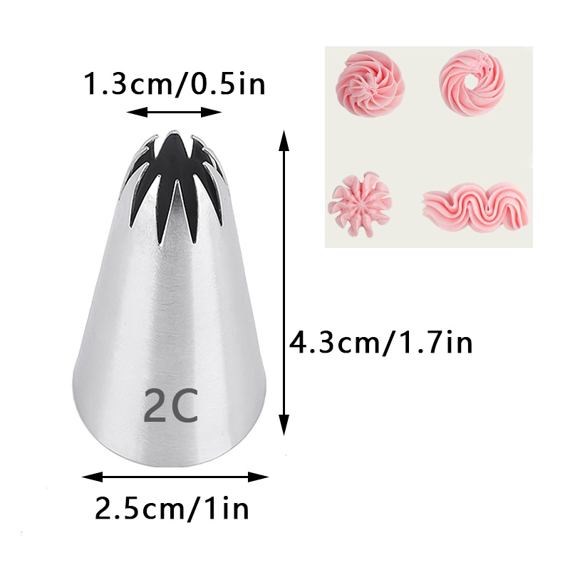 BakeMaster 13 Styles Icing Piping Nozzles Stainless Steel Cake Cookie ...