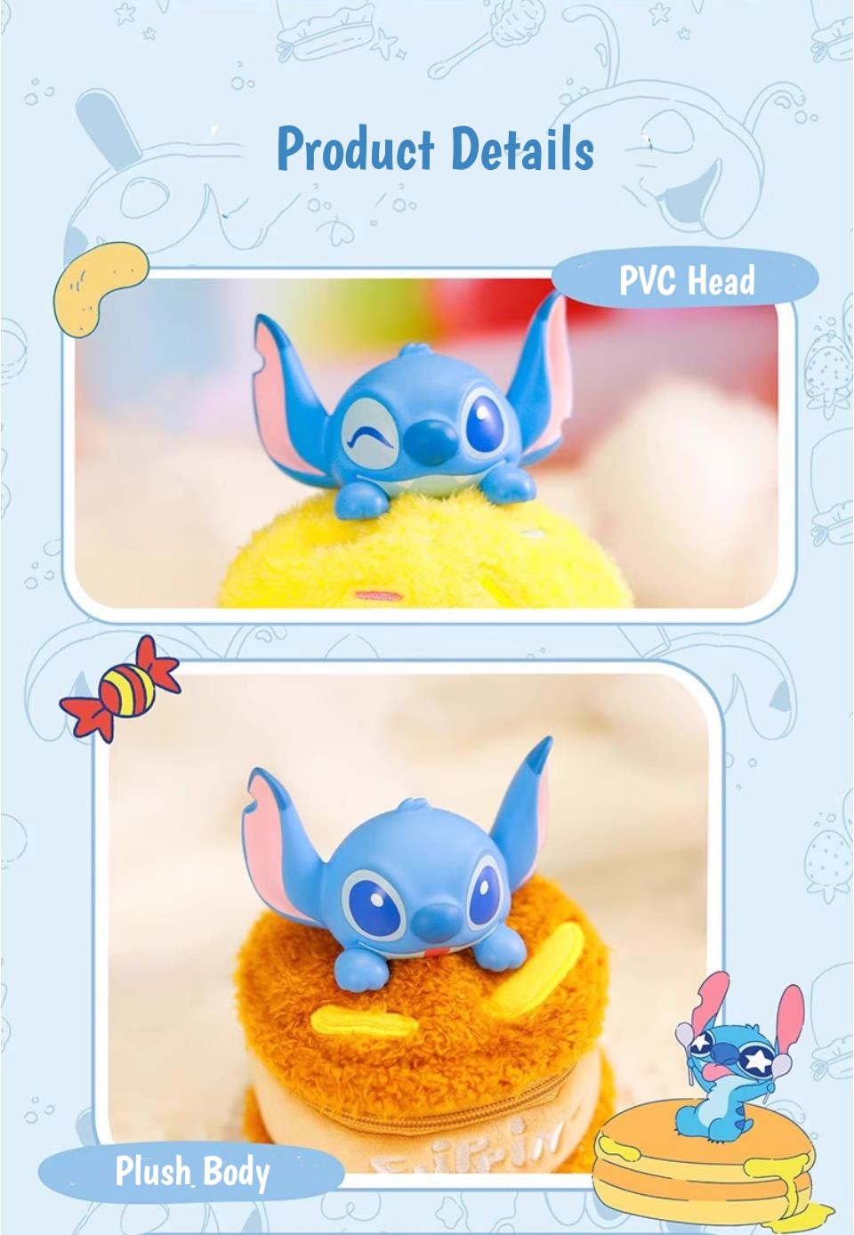 Disney Stitch Fun Foods Series Blind Box Plush Toy Collection | Shopee ...