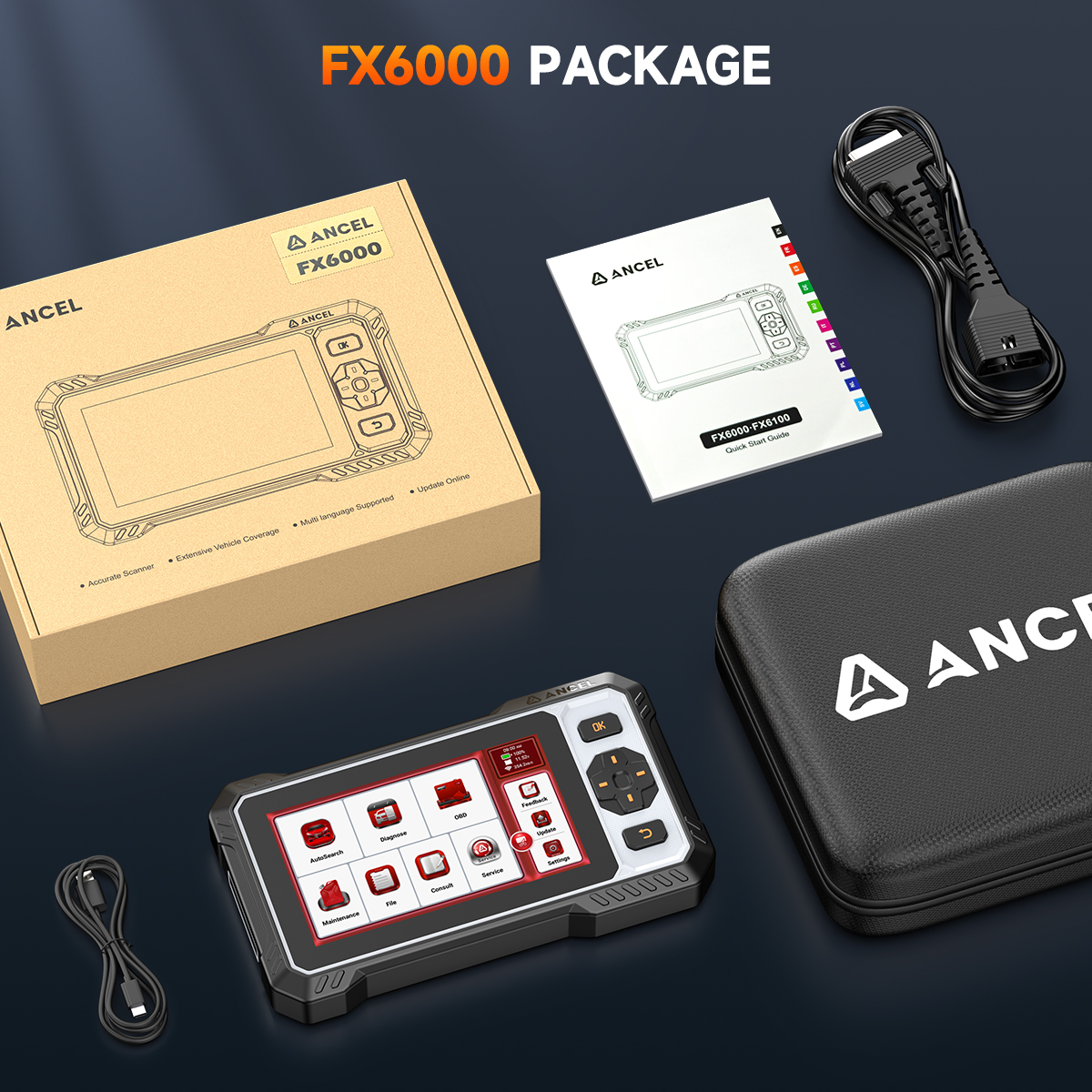 Local Stock】ANCEL FX6000 OBD2 Car 4 System Diagnostic Scanner Bi ...