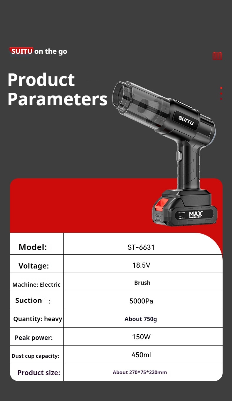 BOHU Cordless Car Pembersih Vakum Kereta Tanpa Wayar Vakum Wayarles ...