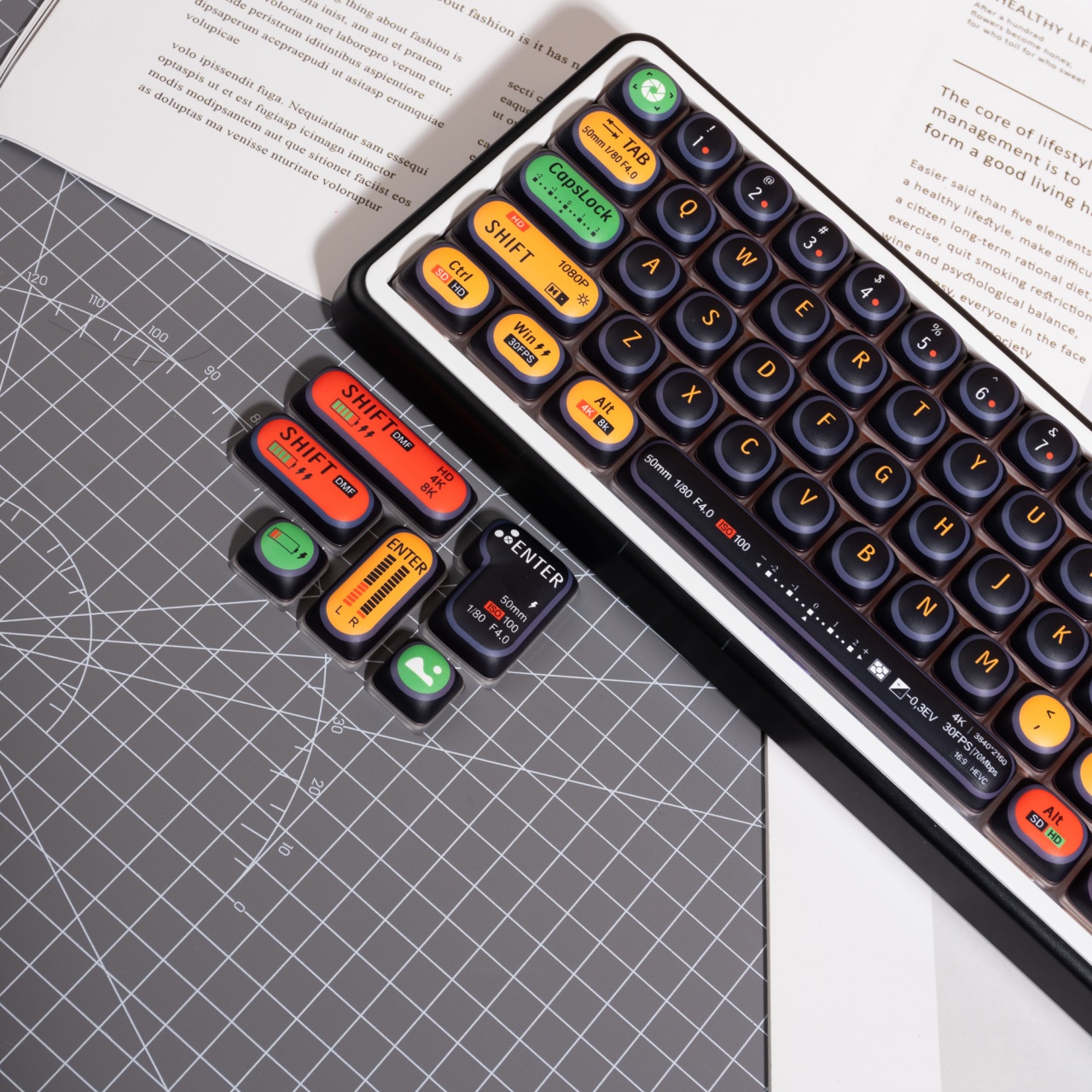 Womier Round Pudding MOG Profile Keycaps 125 Keys Dye-Sublimation ...