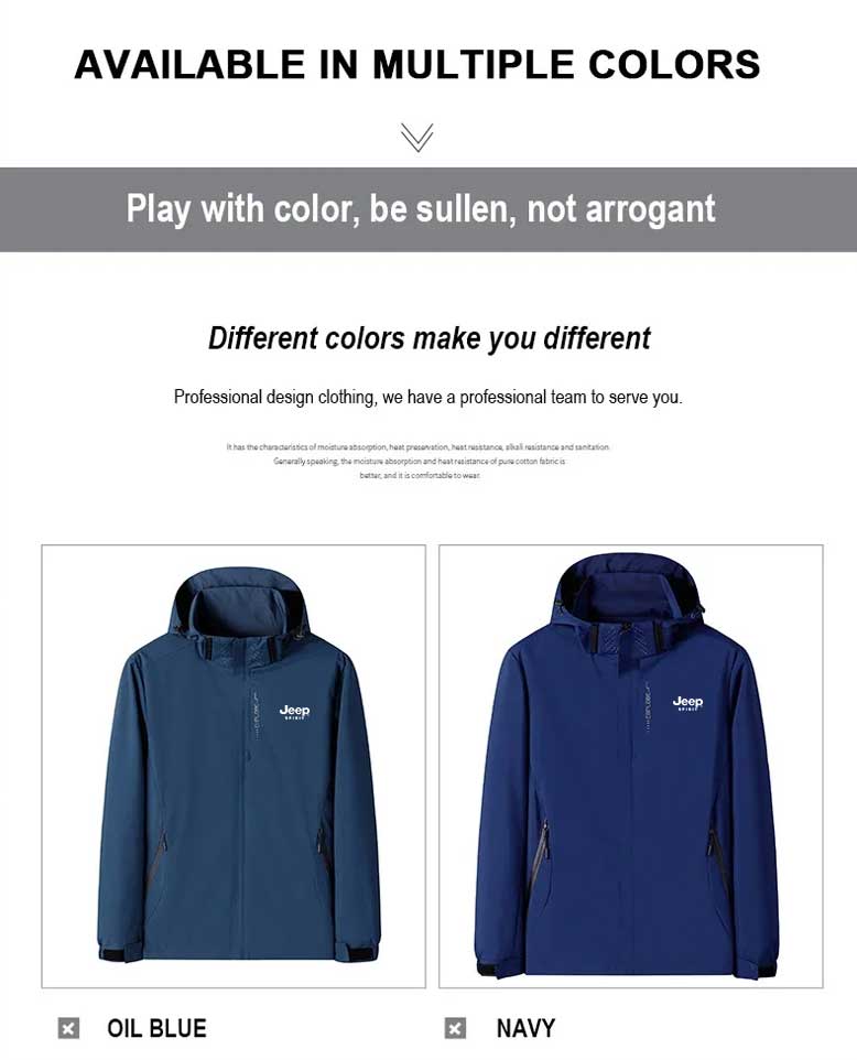 JEEP SPIRIT 1941 ESTD Men's Waterproof Rain Jacket Lightweight Outer ...