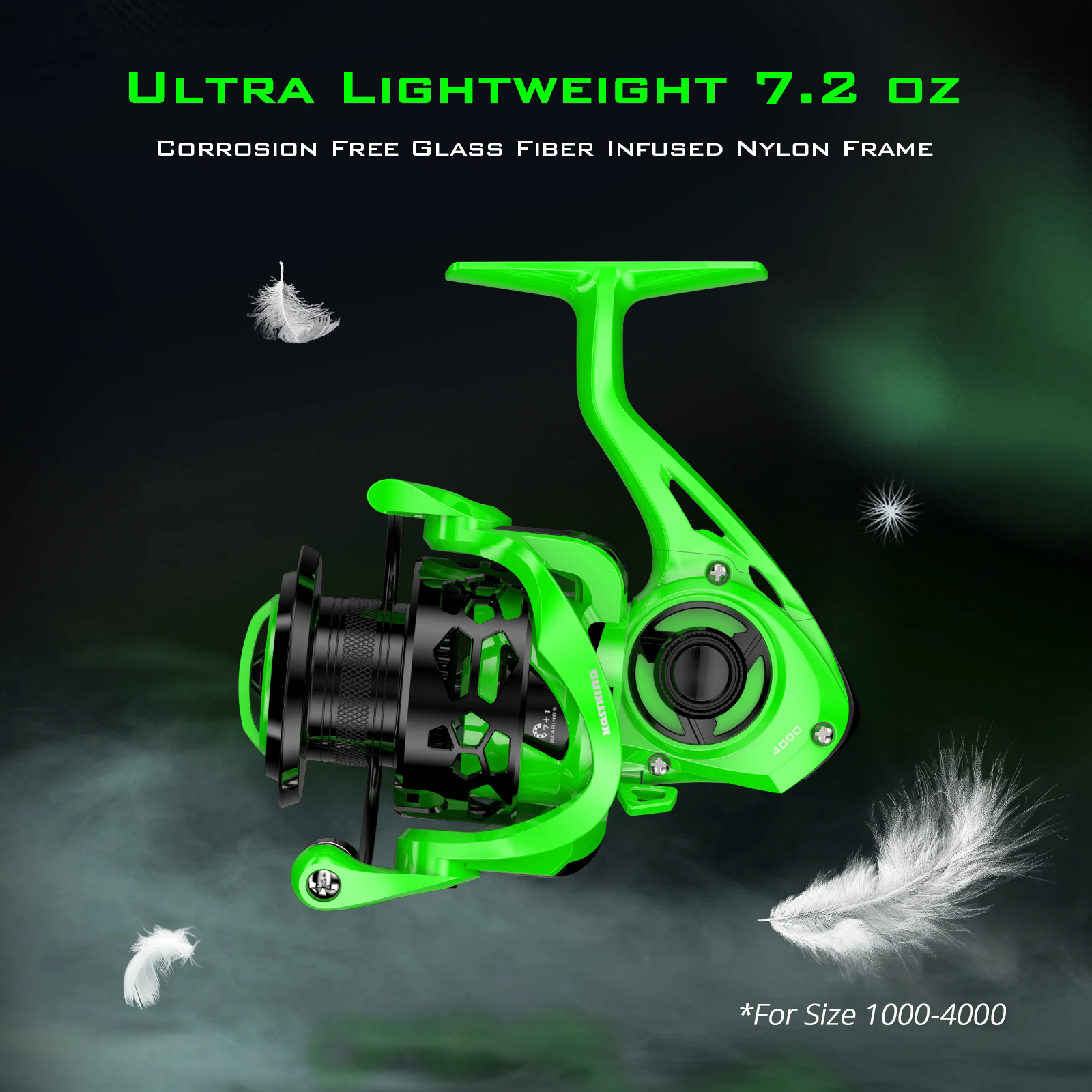 KastKing Zephyr Spinning Reel 5.6oz Size 500 for Ultralight/Ice Fishing ...