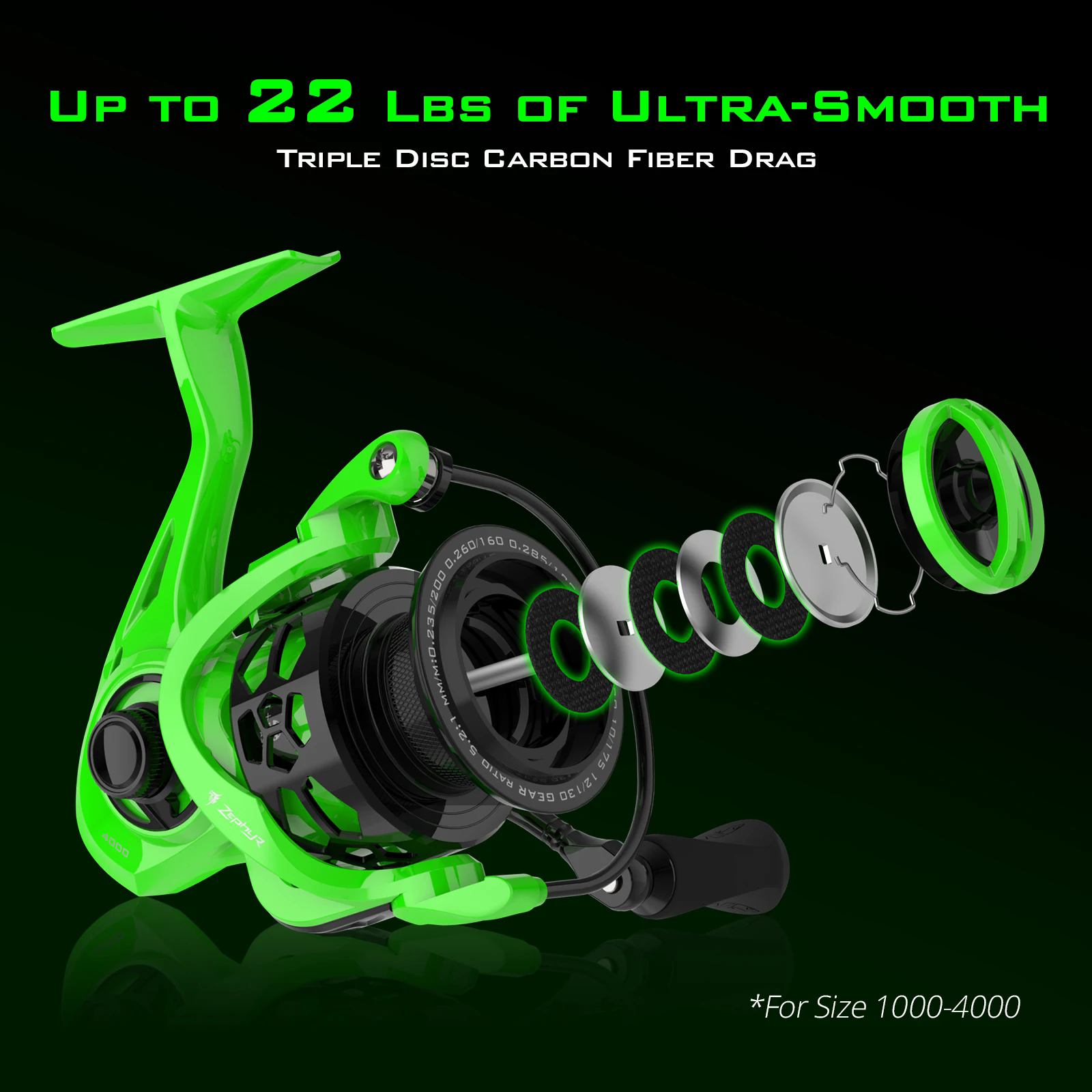 KastKing Zephyr Spinning Reel 5.6oz Size 500 for Ultralight/Ice Fishing ...