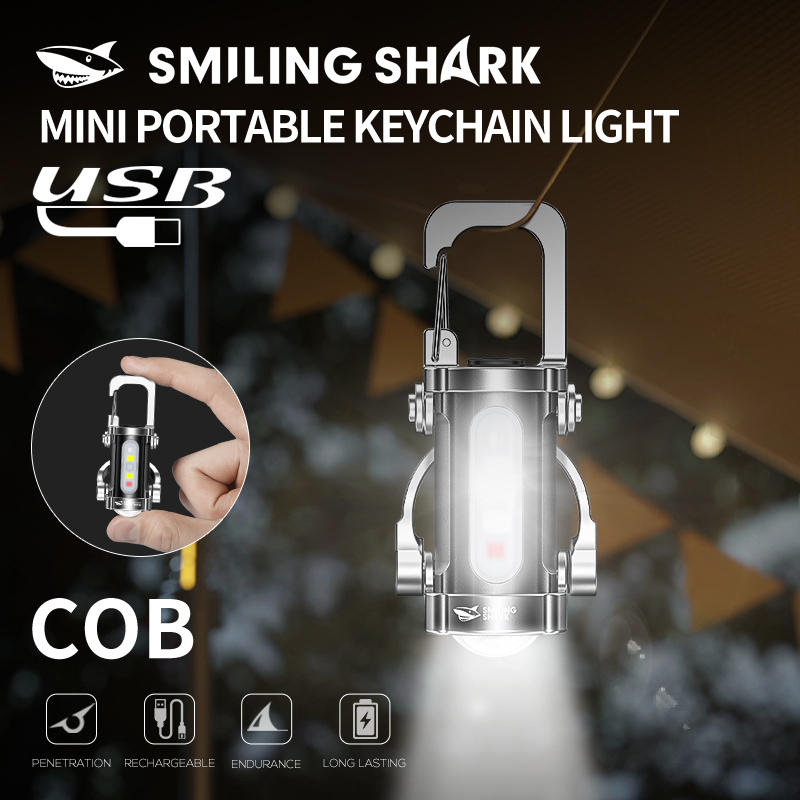 SmilingShark TIP157 COB Mini Torch Light Super Bright Keychain ...