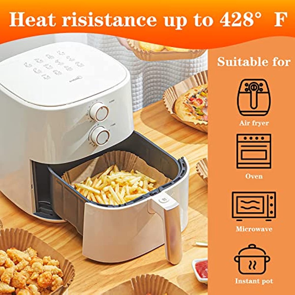 100pcs square -- air fryer paper lined square microwave oven paper ...