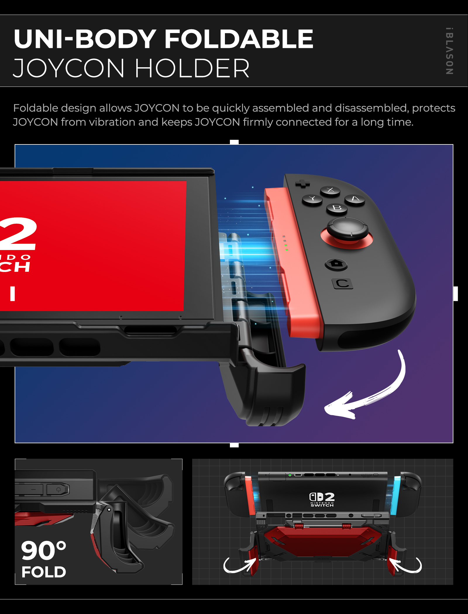 i-Blason Matrix for Nintendo Switch 2 Case with Stand Dockable Foldable ...