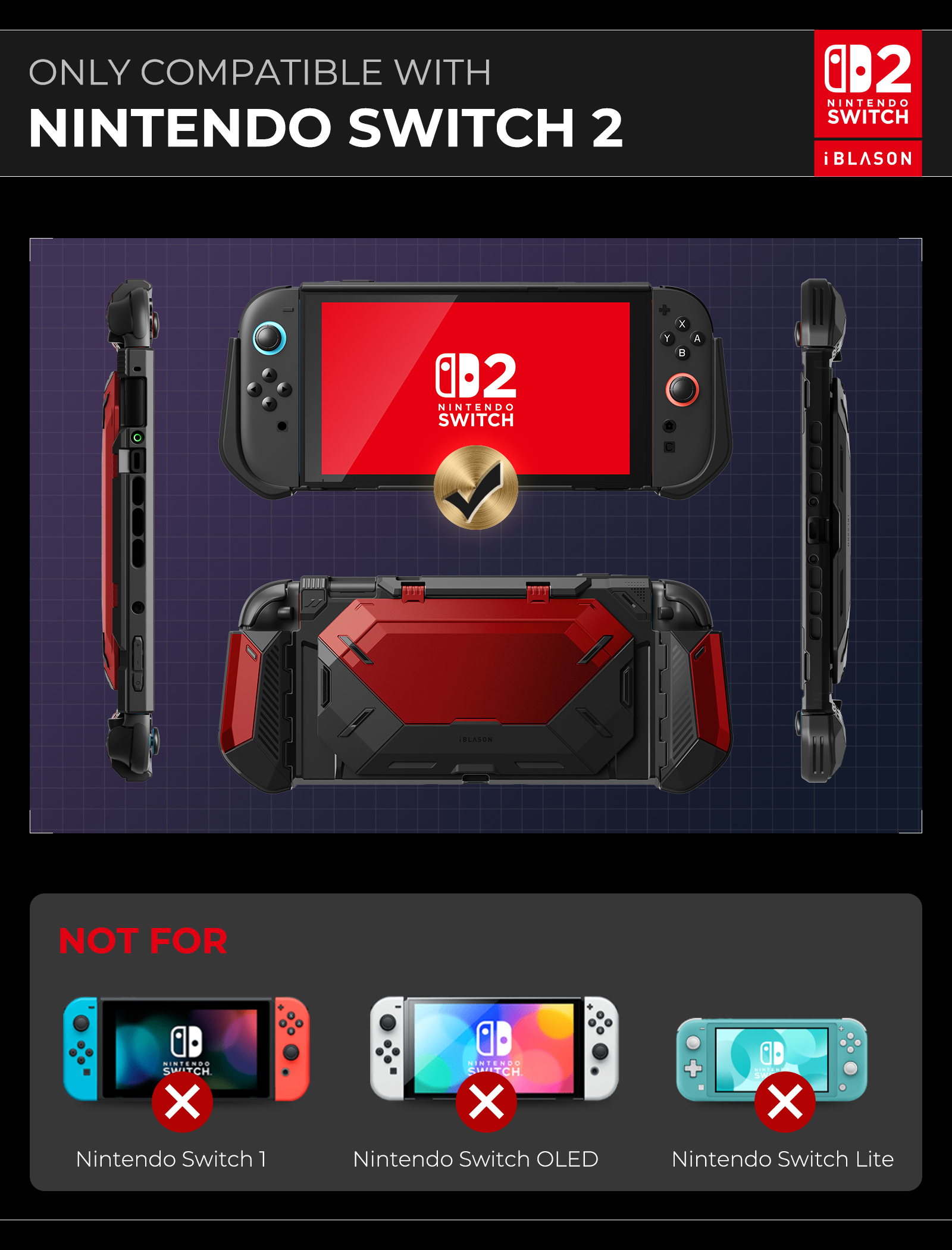 i-Blason Matrix for Nintendo Switch 2 Case with Stand Dockable Foldable ...