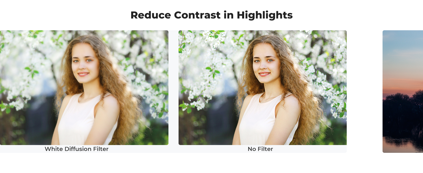 K&F Concept White Pro Mist 1/4 Filter Cinematic Effect Filter HD Dreamy ...