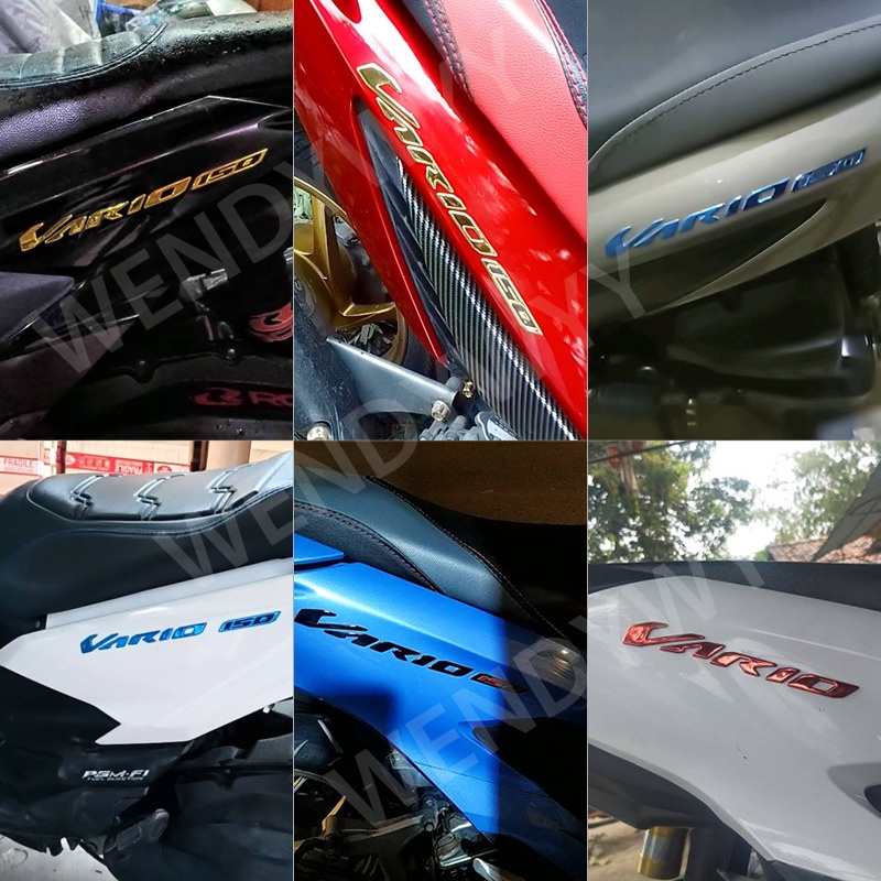 3D Chrome Emblem Stickers for Vario 125 150 Golden Red Black Blue Left ...