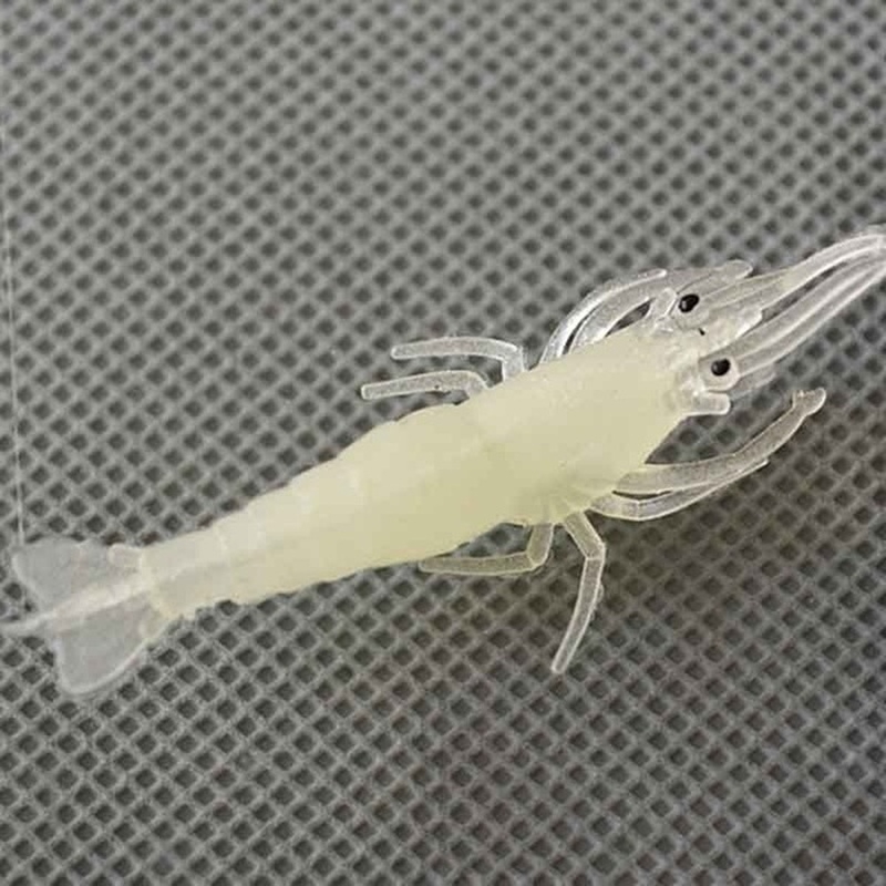 NYAYEO 10 ~ 100 pcs Fishing Lures Shrimp Shrimp Flexible Shrimp 4cm Artificial Bait With Hooks ...