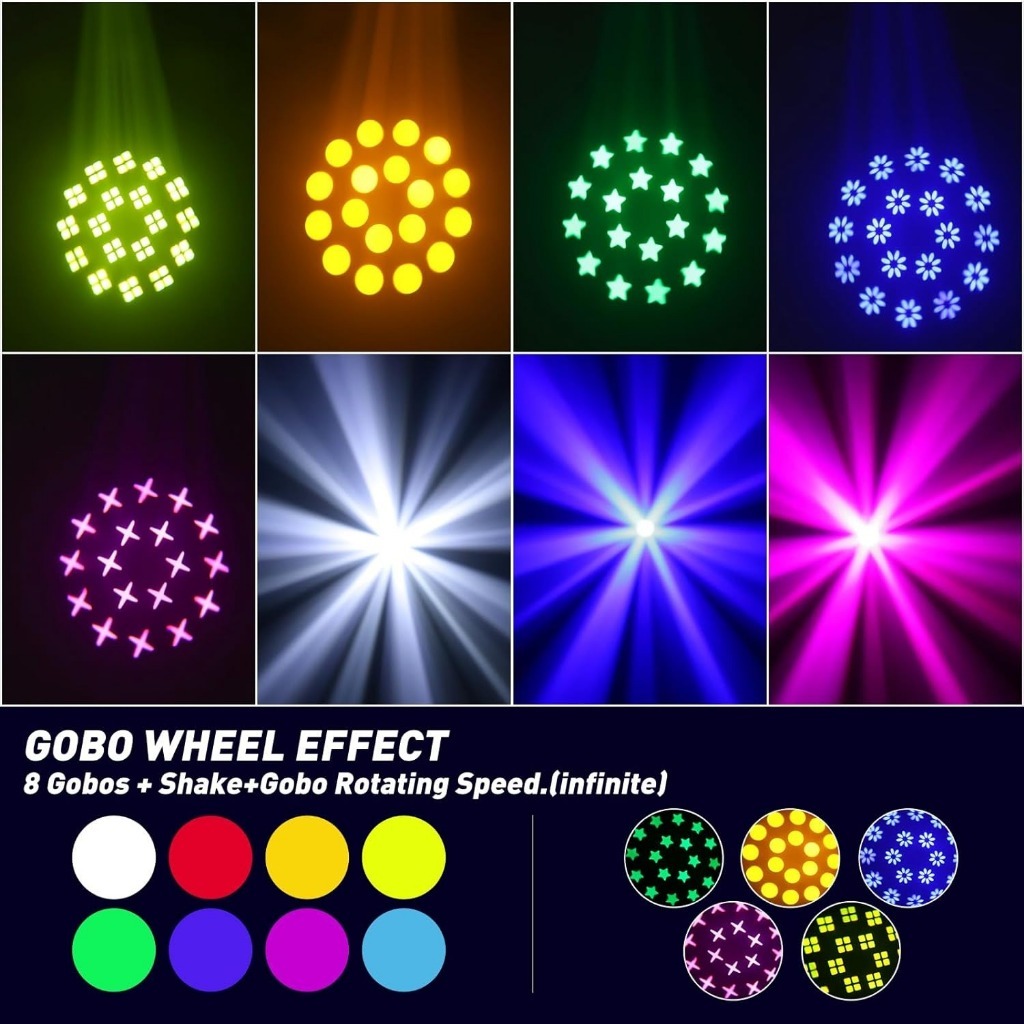 150w LED Spot Moving Head DJ Stage Lights 7 Gobos 7 Colors Open White ...