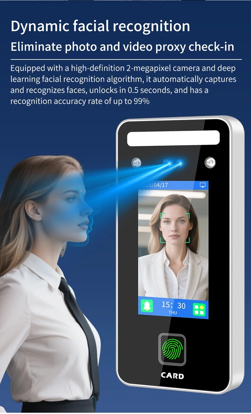 Wall Mount Dynamic facial Recognition Attendance Access Control Machine ...