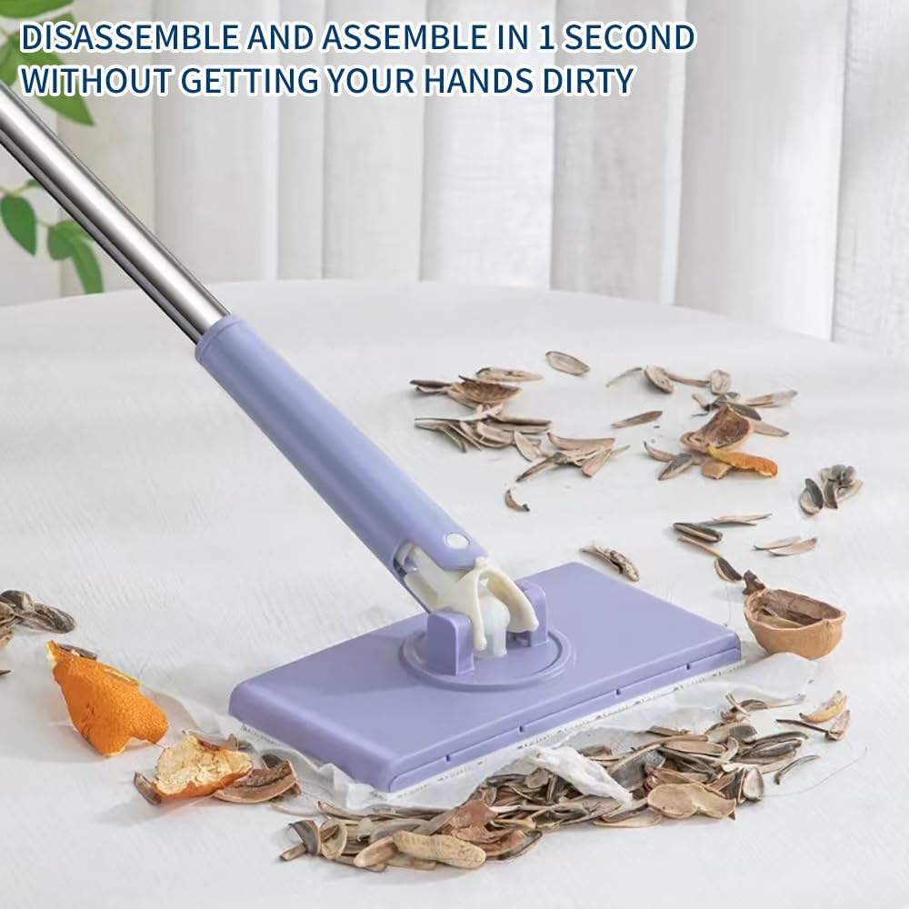 Hands-Free Mini Mop with Push-Pull Handle - Automatic Cloth Changing ...