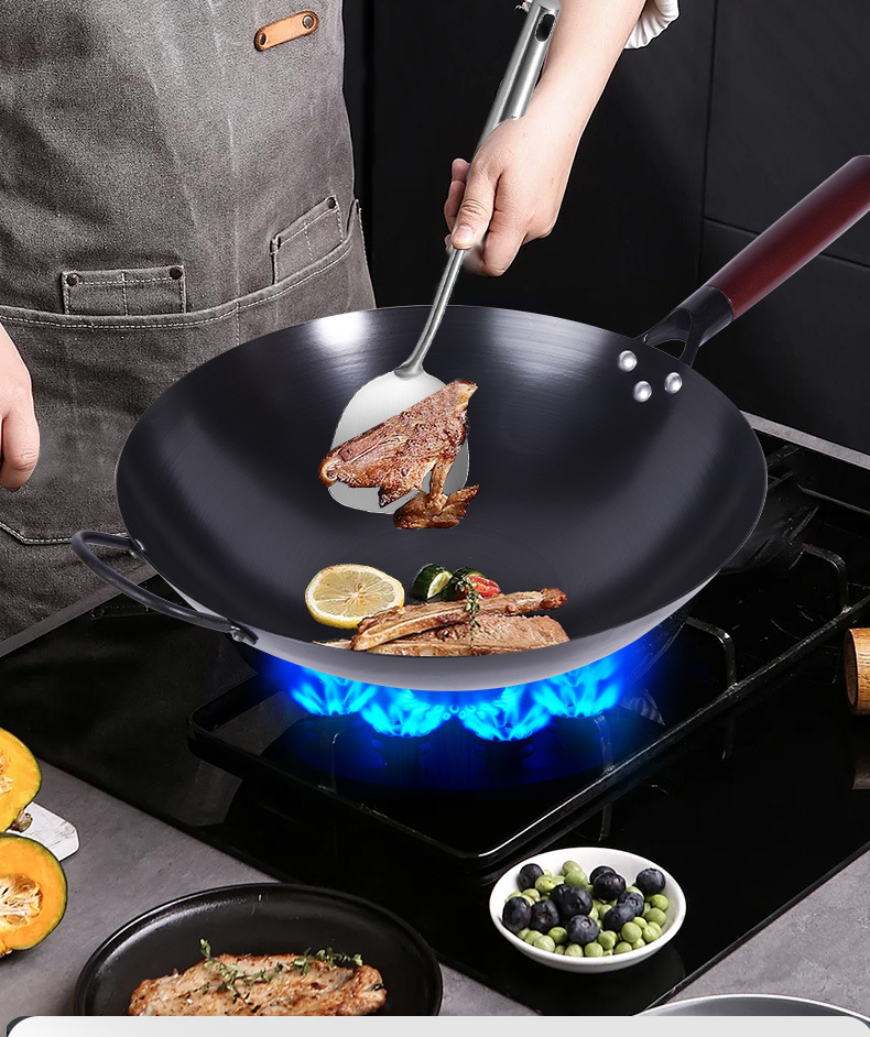 High quality Nitriding non stick wok Scratch resistant and wear ...