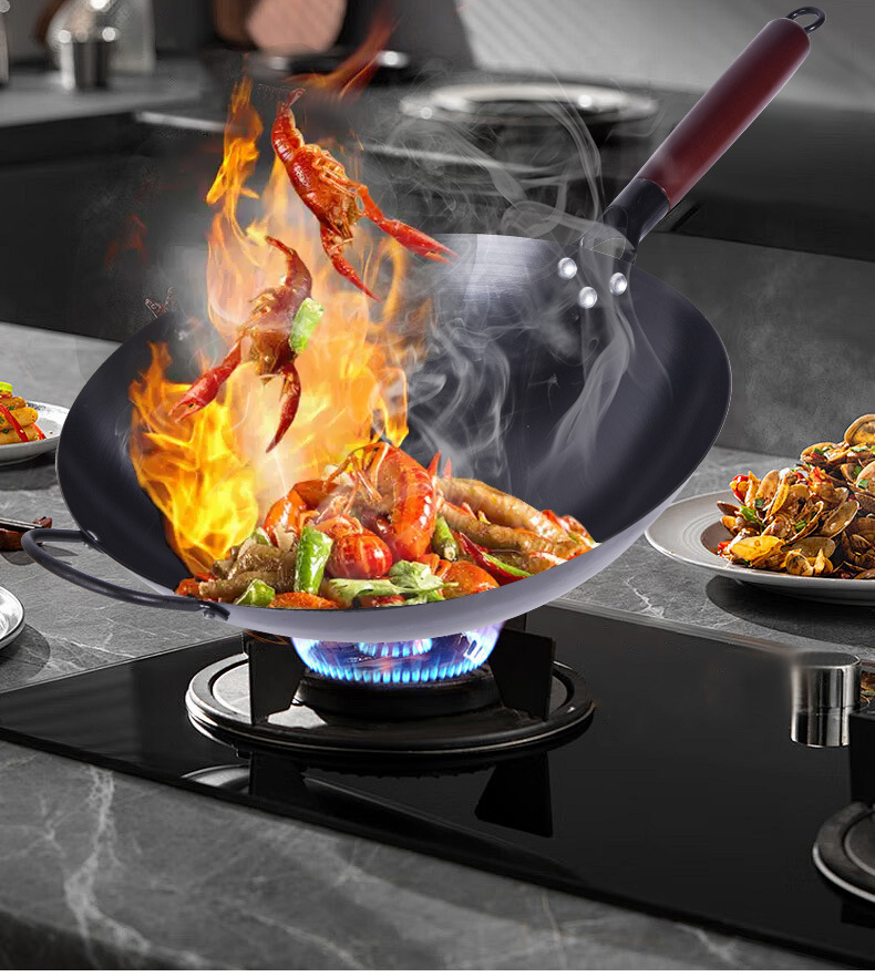 High quality Nitriding non stick wok Scratch resistant and wear ...