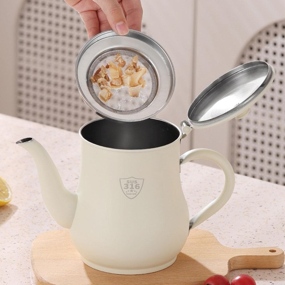 Stainless Steel Oil Strainer Pot, Filter Residue Oil Pot Strainer for ...