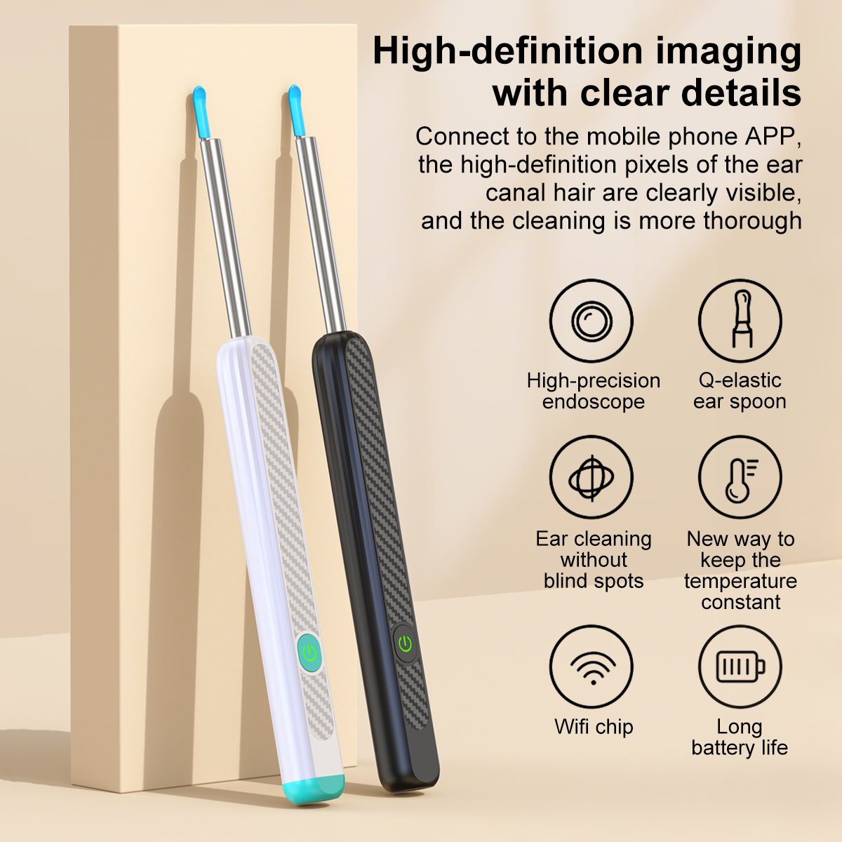 INSMART New Intelligent visualization Ear Ear HD Waterproof Ear Wax ...