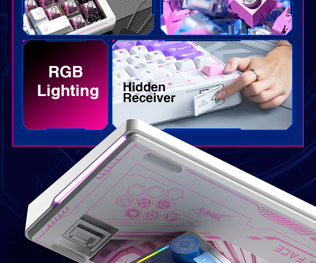 LINGBO K98PRO Mechanical Keyboard 97 Key Tri-mode LCD Display Screen RGB Hot-swap 10000mAh ...