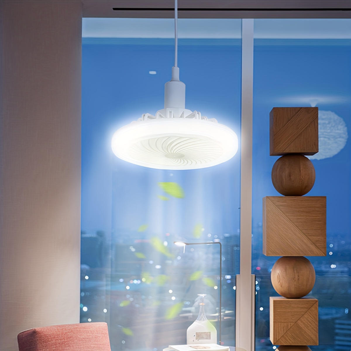 Fan Light Modern Silent LED Ceilingwith Remote Control 30W Dimmable LED ...