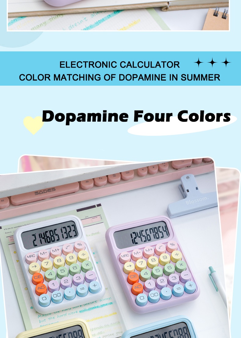 Creative Colorful Electronic Calculator 12 Digit Large LCD Display and ...