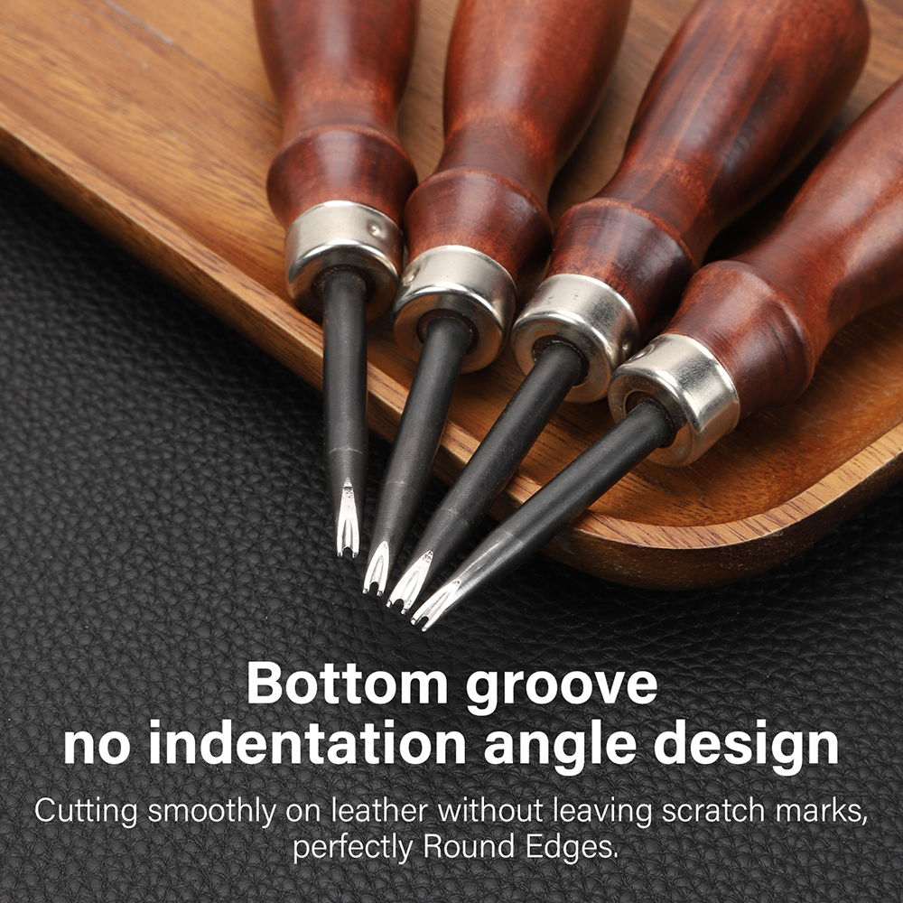 WUTA Leather Edge Bevelers Tool, Edge Stainless Steel Creaser Crimping ...