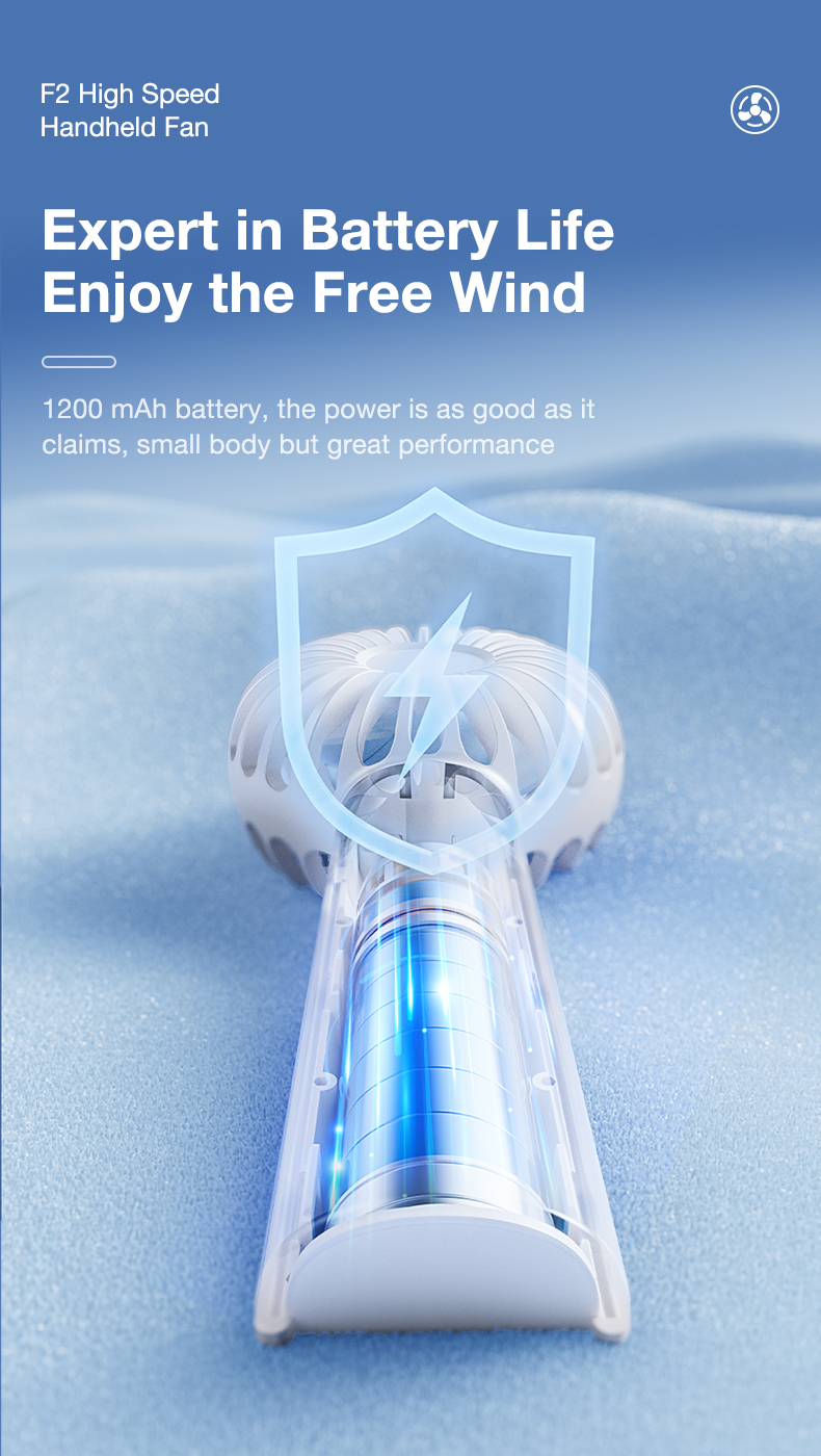 JAMAY 3000mAh Rechargeable Handheld Mini USB Fan Portable Mini Fan LED ...