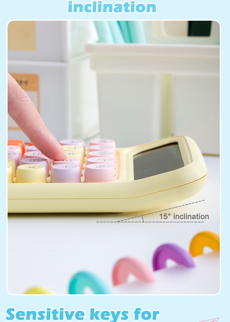 Creative Colorful Electronic Calculator 12 Digit Large LCD Display and ...