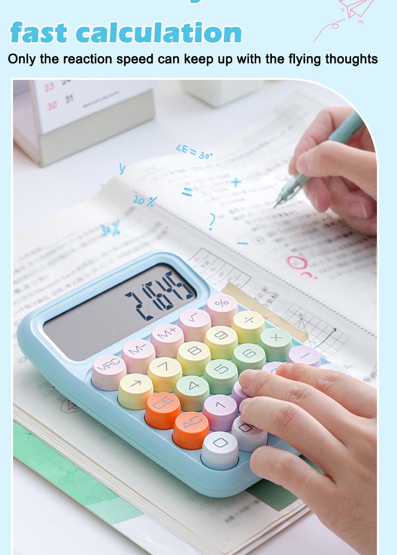 Creative Colorful Electronic Calculator 12 Digit Large LCD Display and ...