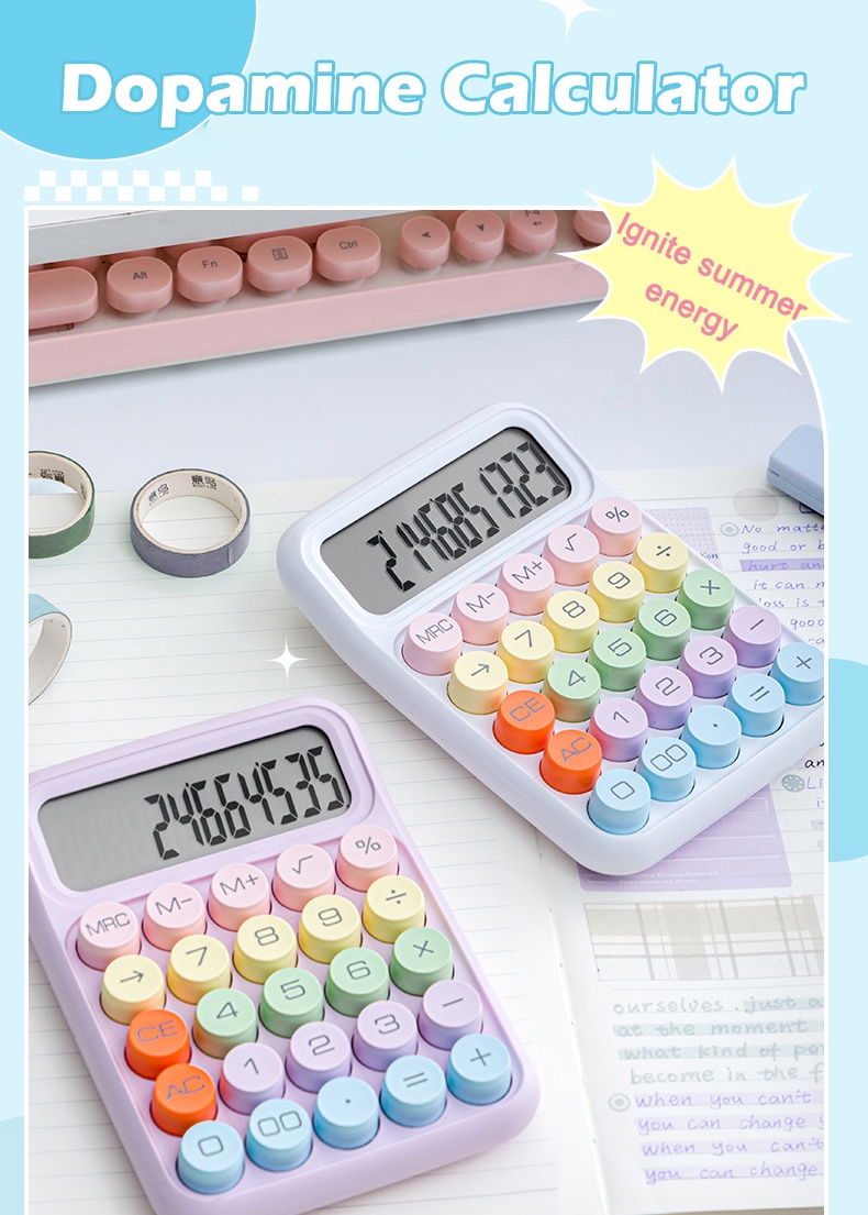 Creative Colorful Electronic Calculator 12 Digit Large LCD Display and ...