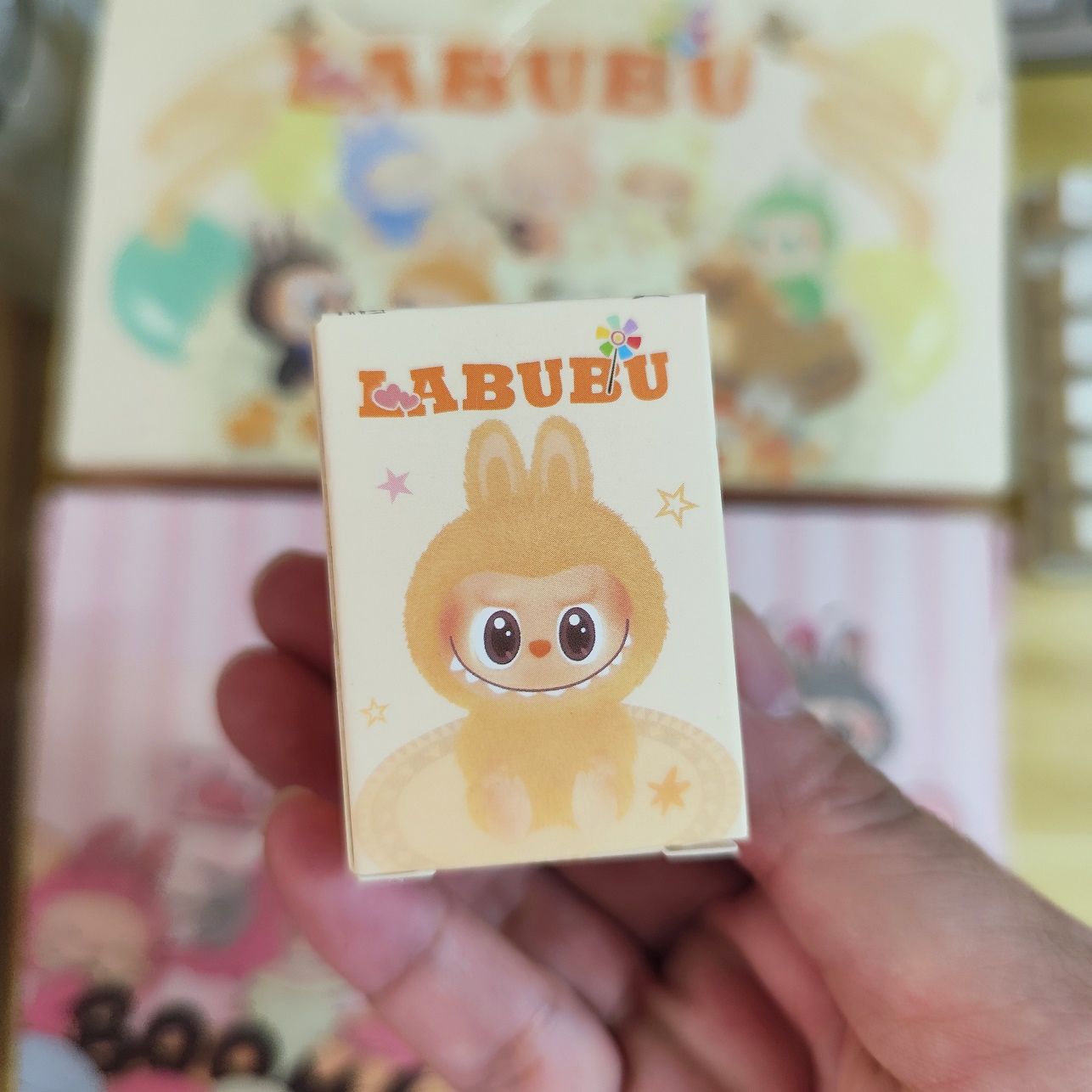 Labubu Flocking Figure Blind Box Kawaii Pendant Standing/Sitting ...