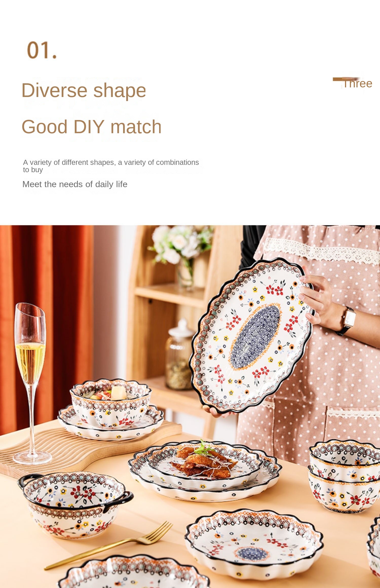 Household underglaze colored ceramic tableware,dinner plate/Piring ikan ...