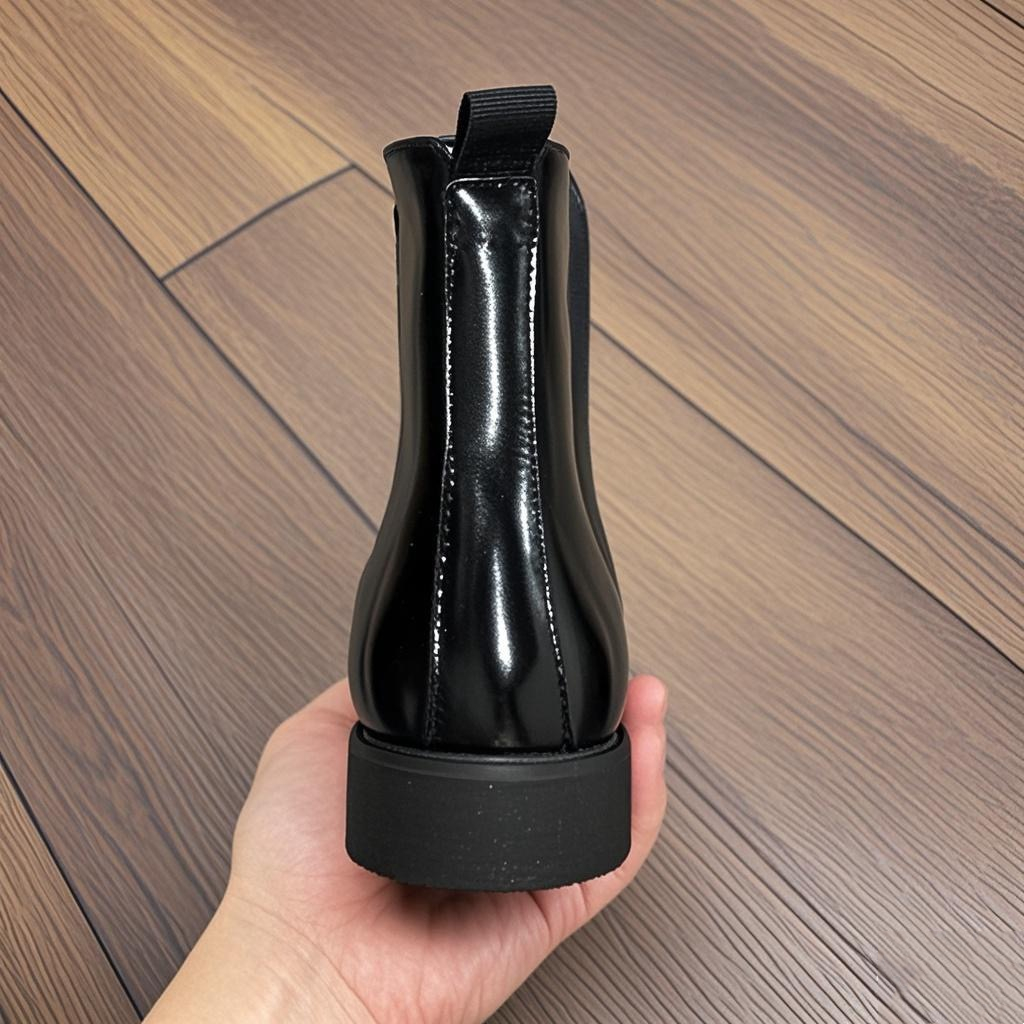 Man Chelsea boots Medium Cut Vintage Retro Casual Printing Short Ankle ...