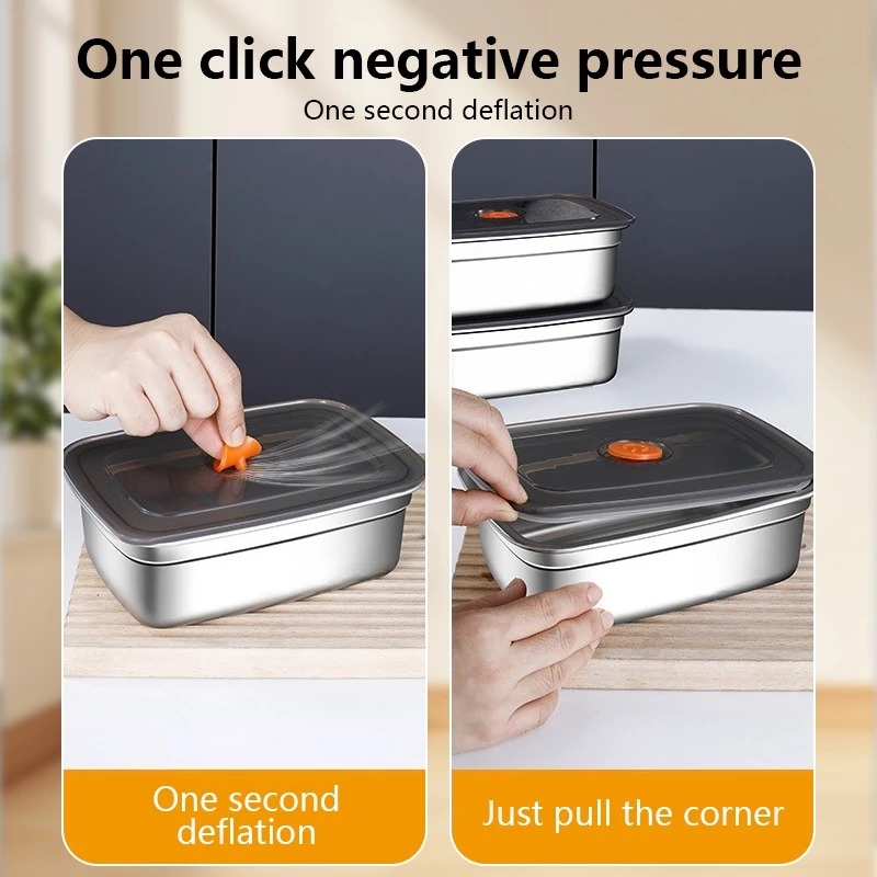 304 Stainless Steel Lunch Box With Cover Vacuum Antibacterial Container ...