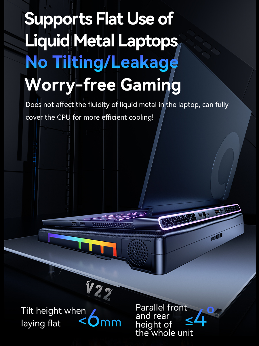 LLANO V22 Laptop Cooler Basic Version USB Charging with RGB Light Rapid ...
