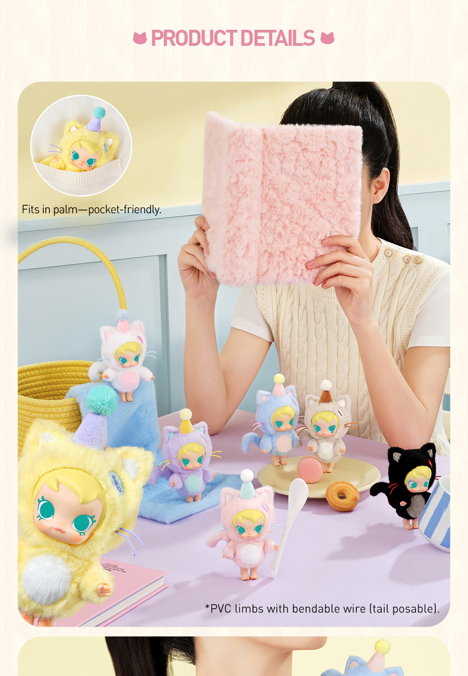 POP MART Baby Molly Pocket Friends Series-Vinyl Plush Pendant Blind Box ...