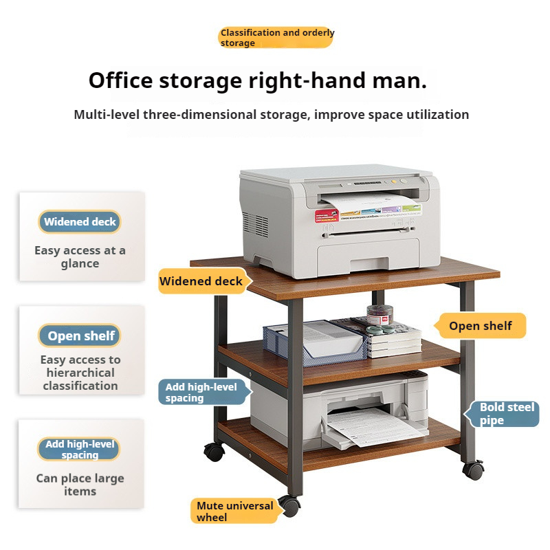 Portable Printer Storage Rack Floor Small Multi-Layer Copier Bracket ...
