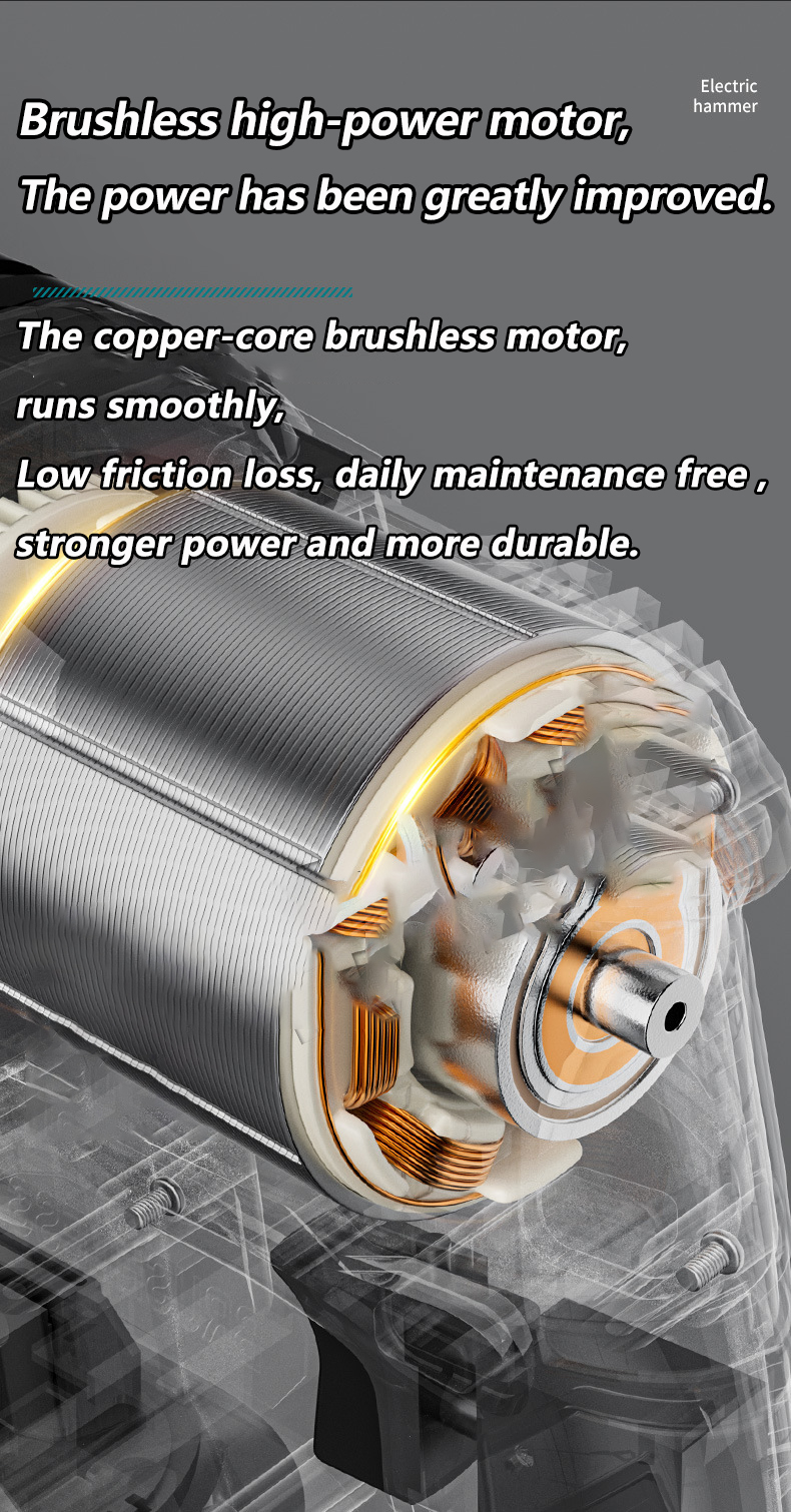 BOHU 4 in 1 Cordless Combo Set Brushless Drill Impact Wrench Angle ...