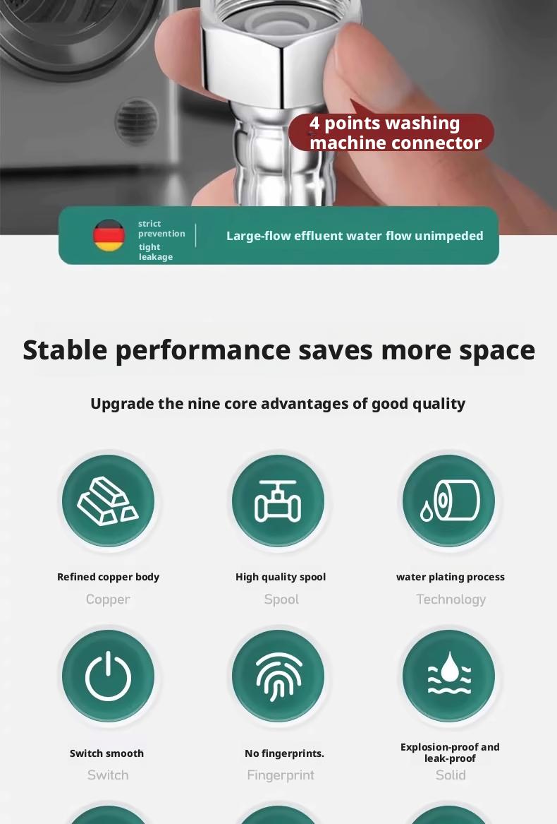 Dual Control Two Way Stop Angle Valve Brass material Bathroom toilet ...