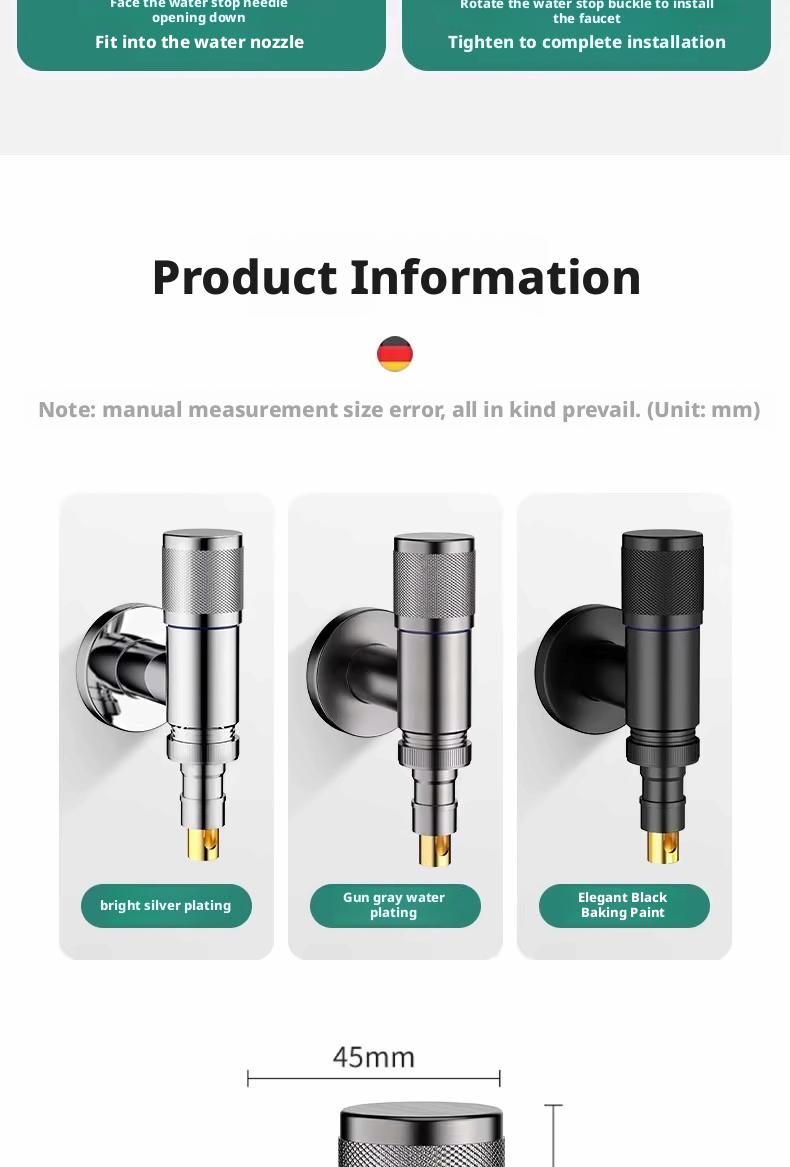 Dual Control Two Way Stop Angle Valve Brass material Bathroom toilet ...