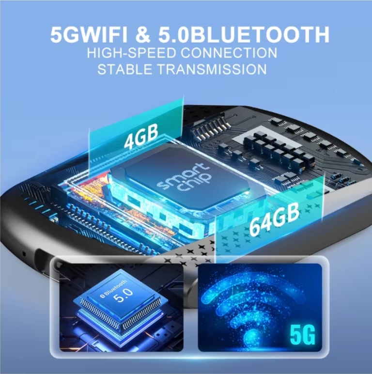 XUDA 2025 New 4+64GB Android 14 3In1 Wireless CarPlay Ai Box Wireless ...