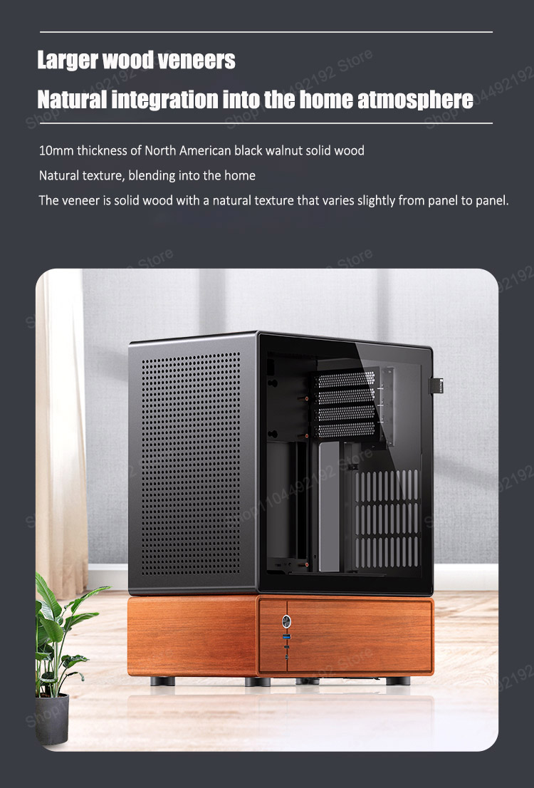 JONSBO T7 aluminum alloy chassis desktop computer desktop portable vertical host shell Type-C ...
