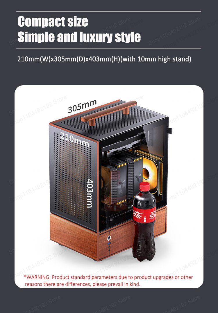 JONSBO T7 aluminum alloy chassis desktop computer desktop portable vertical host shell Type-C ...