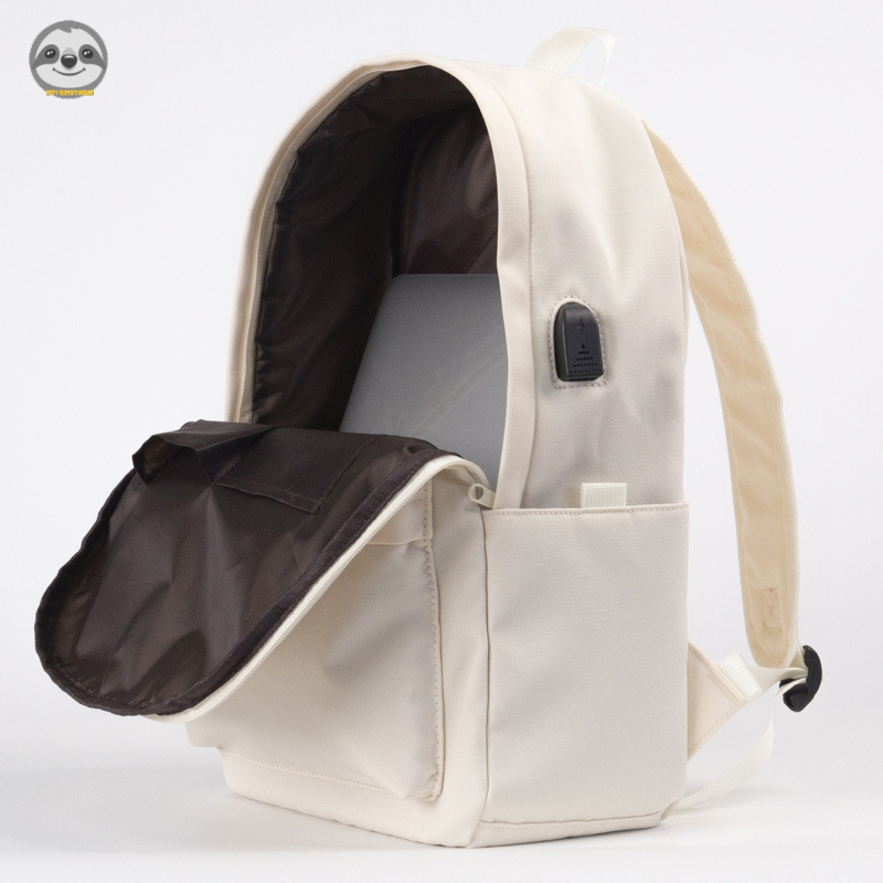 Japanese Muji Style/Waterproof Solid Color with USB Backpack/Leisure ...