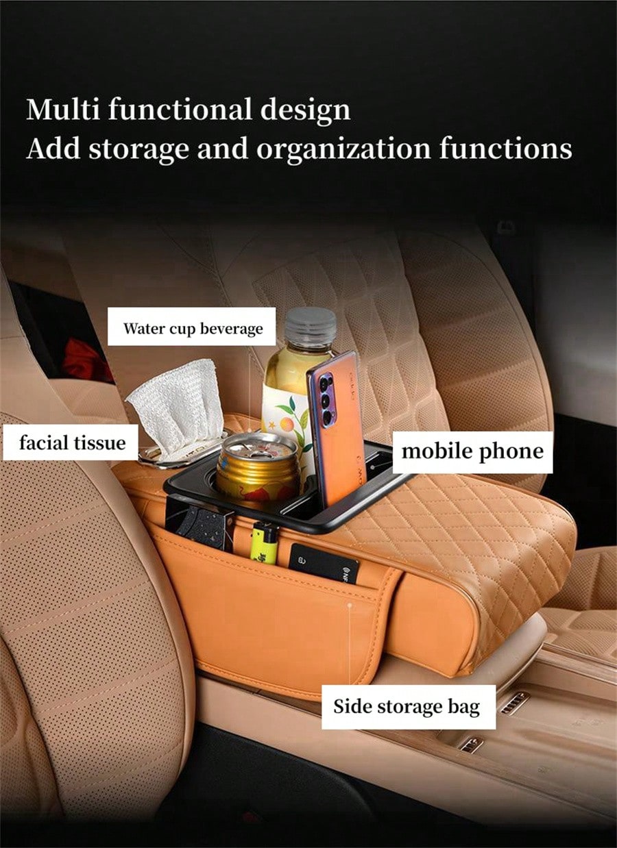 4in1 Car Armrest Pad Premium PU Leather Covered Memory Foam Multi ...