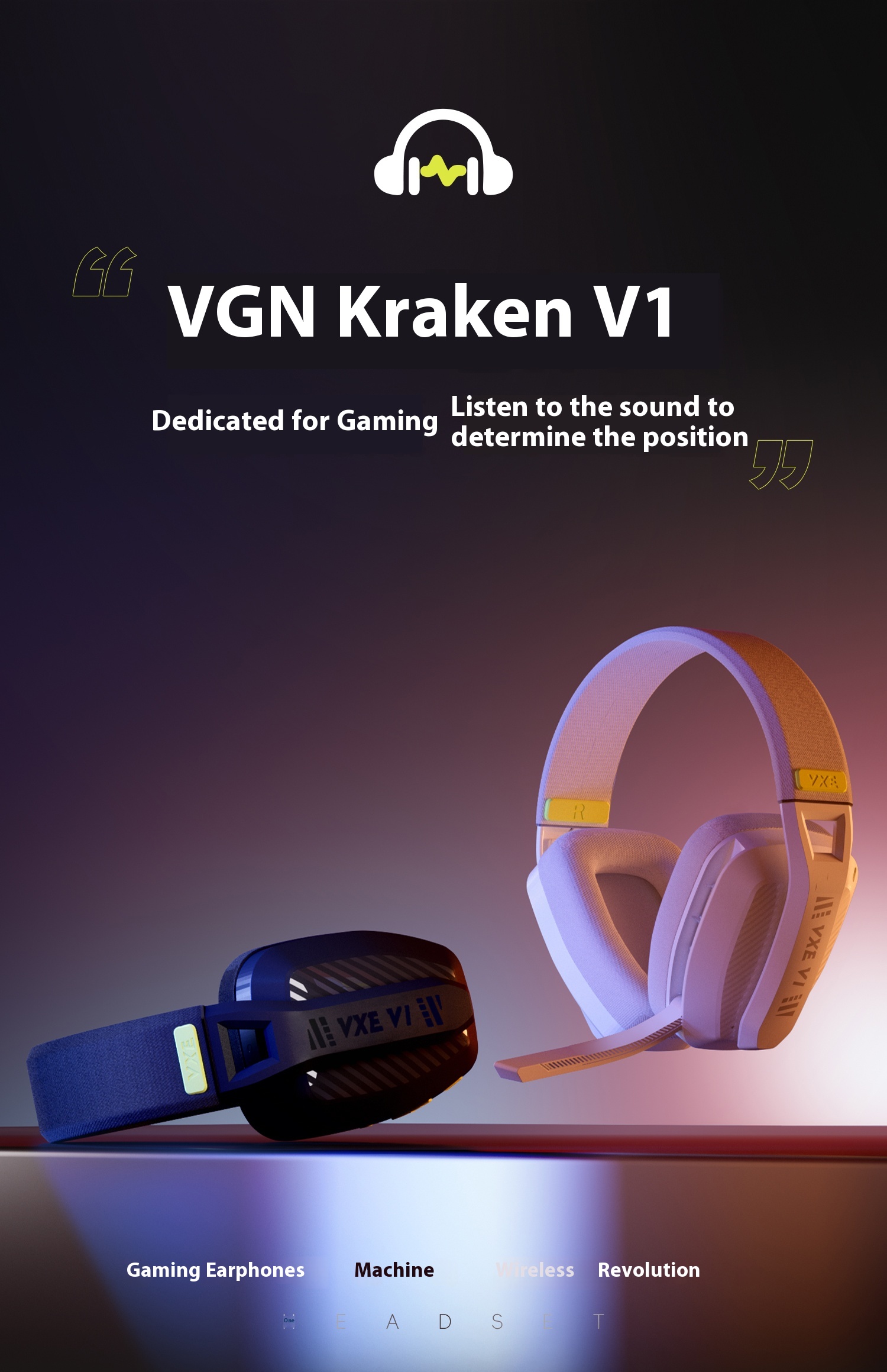 VGN VXE Siren V1 Headworn Wireless Headset Ultra Low Delay Intelligent ...