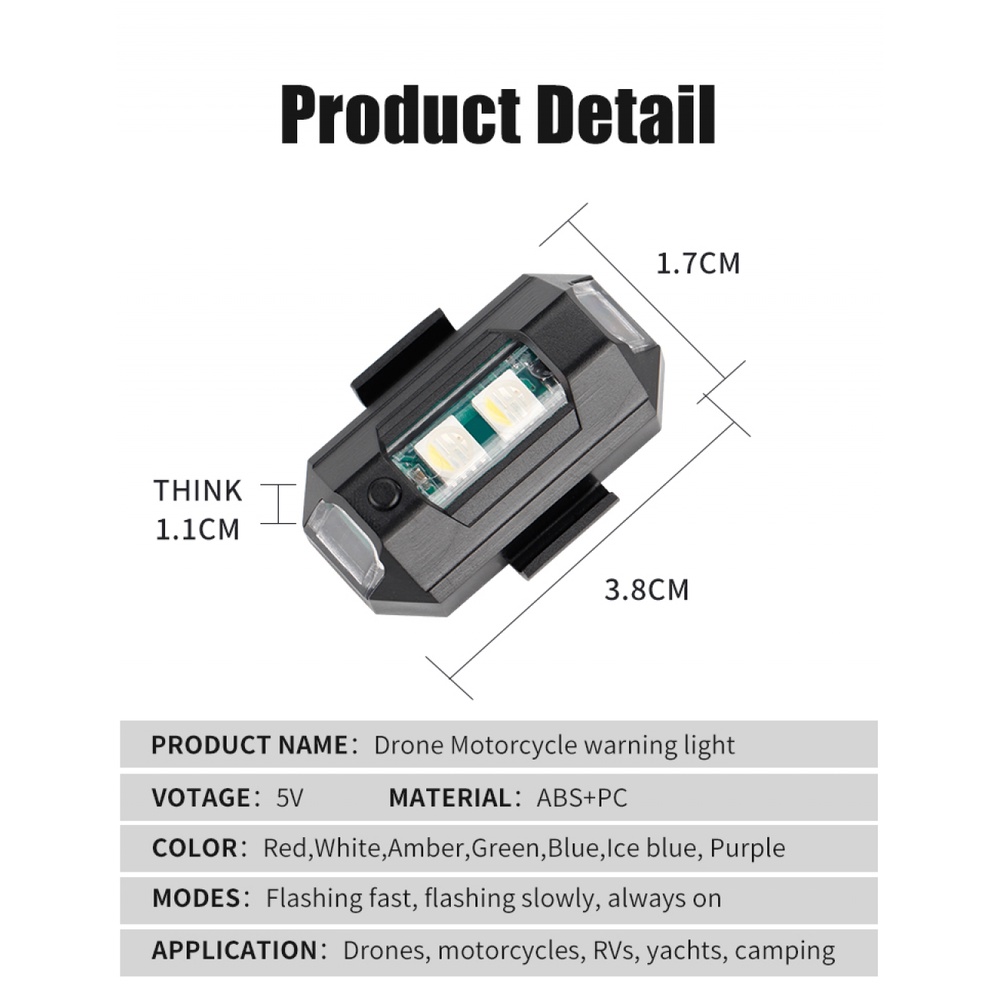 7-Color LED Flash Warning Light Drone USB Charging Upgrade Rechargeable ...