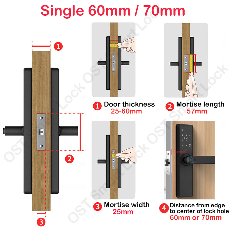 OUSHITE Heavy Duty Smart Door Lock Digital Password Knob Lock With ...