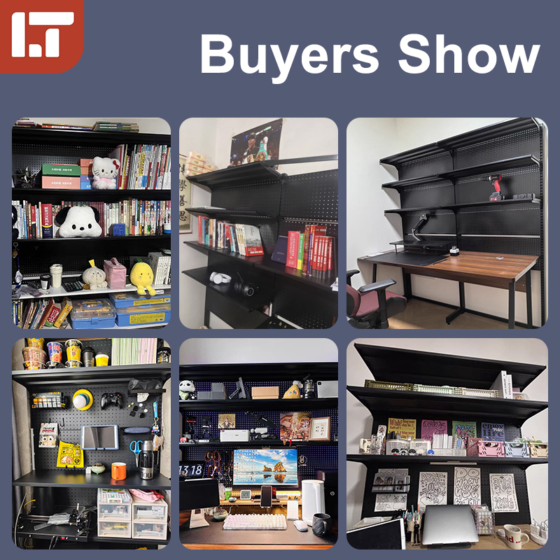 Rak Buku Book Rack Besi Pegboard Organizer book shelf rack DIY Utility ...
