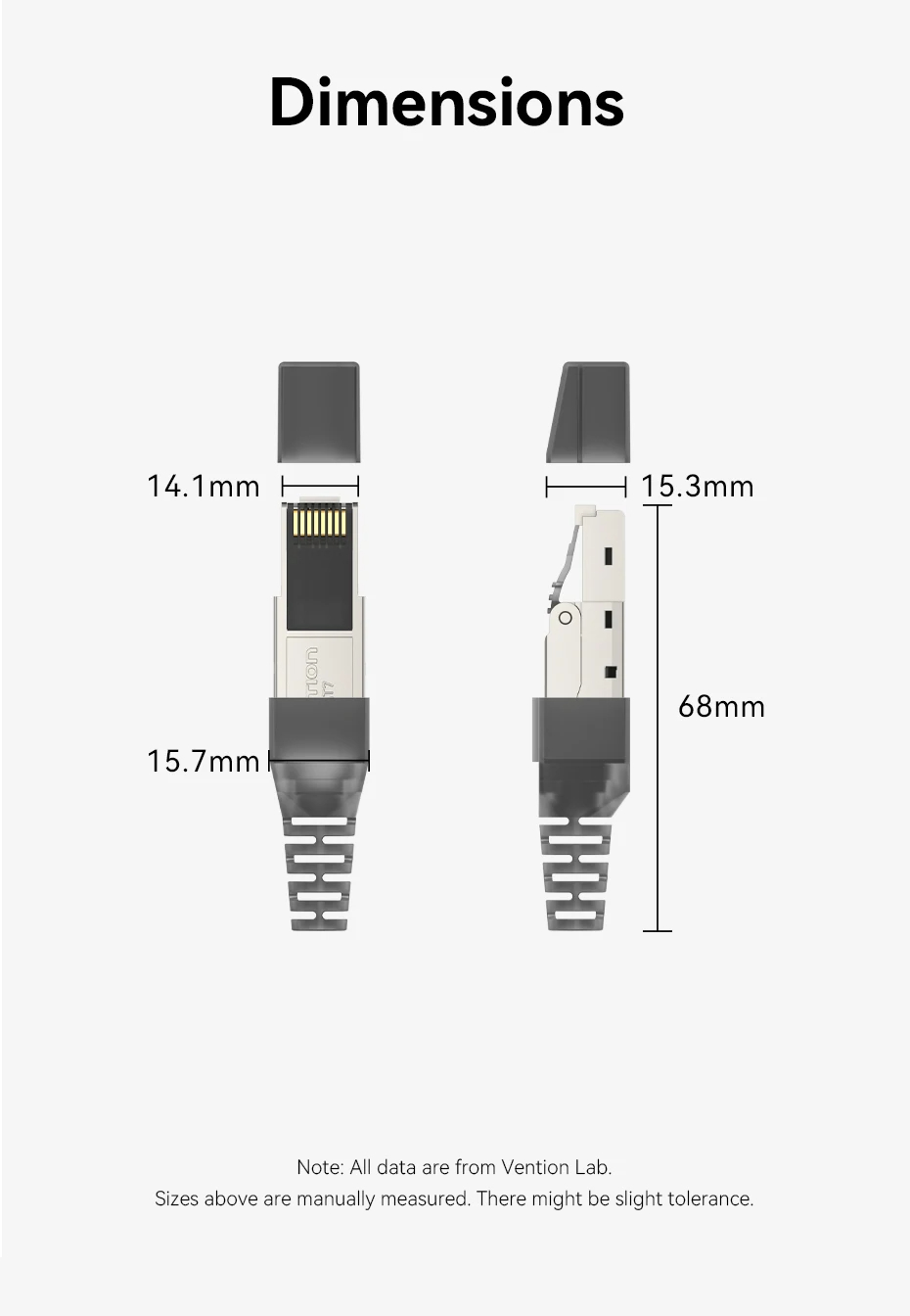 Vention RJ45 Cat8 Cat7 Cat6A Connectors Tool-Free Reusable Ethernet ...